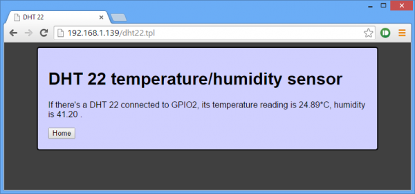 ESP8266 powered web server + LED control + DHT22 temperature/humidity ...